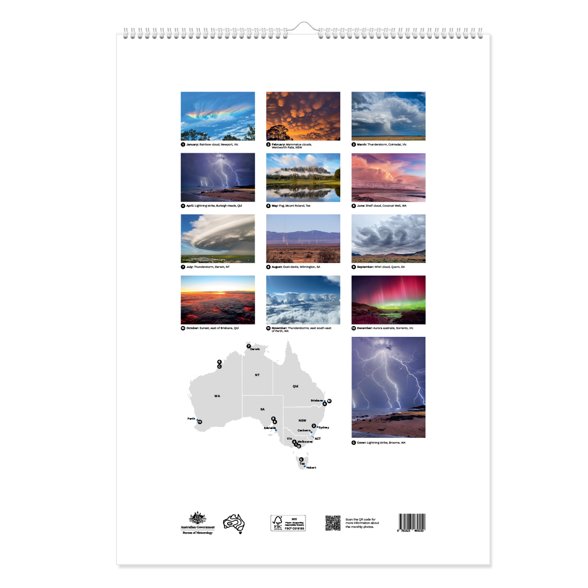 shop.bom.gov.au Australian Weather Calendar. Large tube